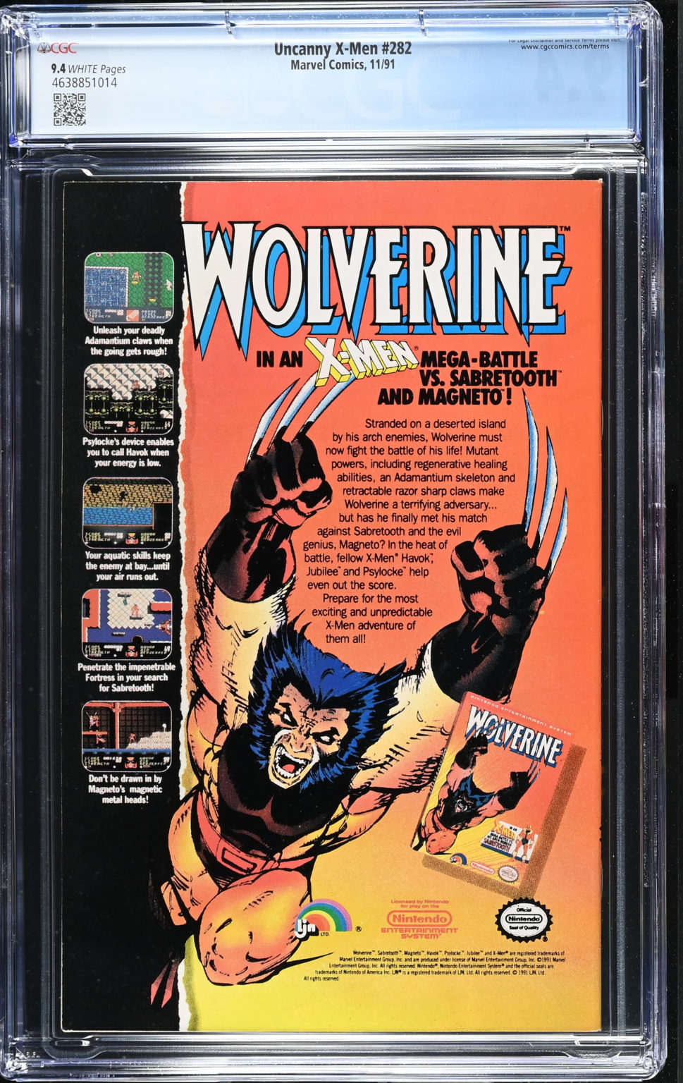 CGC Graded [9.4] MarvelUncanny X-Men #282 1st App Bishop