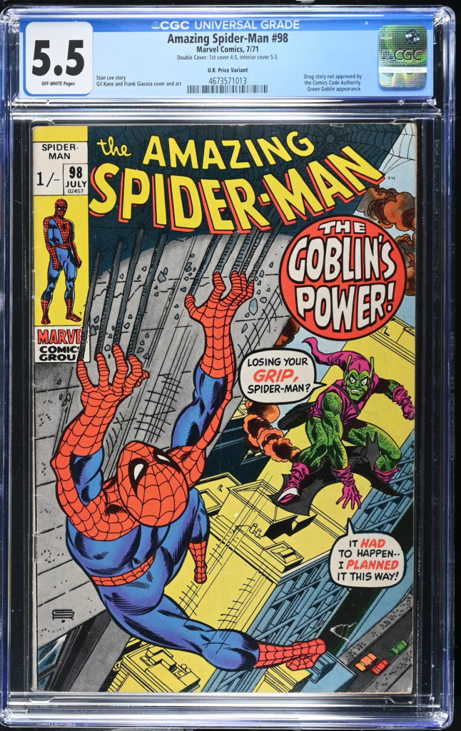 CGC Graded [5.5] Marvel Amazing Spider-Man #98 Mega Rare Double Cover