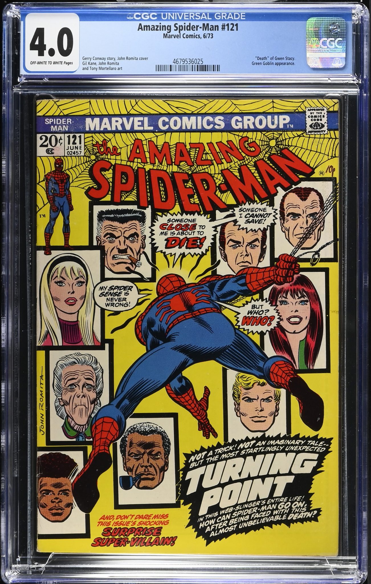 CGC Graded [4.0] Marvel Amazing Spider-Man #121 Death of Gwen Stacy